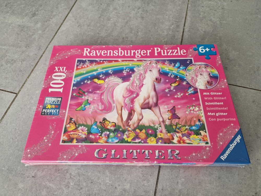 Einhorn Puzzle mit Glitzer - NEU - 100-teilig - 6+ (Neu und originalverpackt) in Wilen b ...