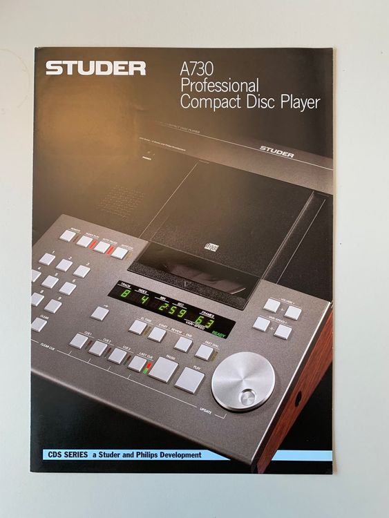 ORIGINAL STUDER A730 PROF. COMPACT DISK PLAYER KATALOG (Neu (gemäss ...