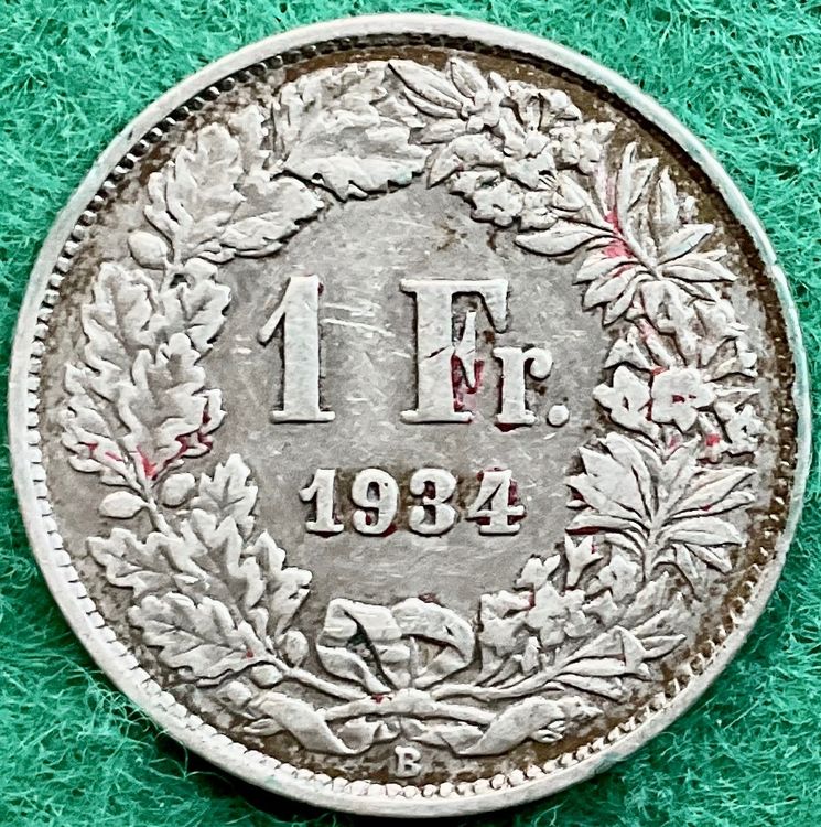 Pièce de 1 Franc Suisse 1934 | Kaufen auf Ricardo