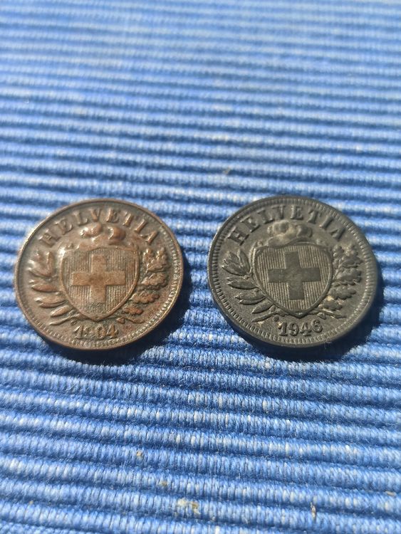 1x 1 Zink 2räppler 1946 +1x normaler 2räppler 1904 selten (Gebraucht) in minusio für CHF 22 ...