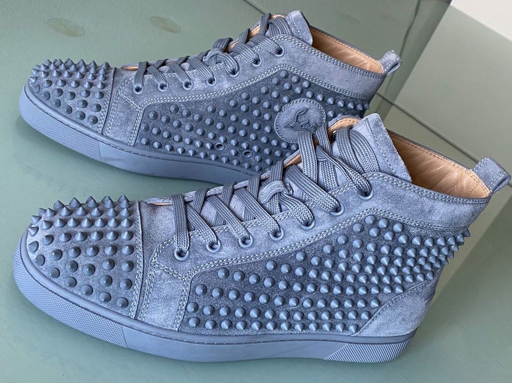 CHRISTIAN LOUBOUTIN Louis Spikes Leder Mid Sneakers 42 NEUE | Kaufen ...