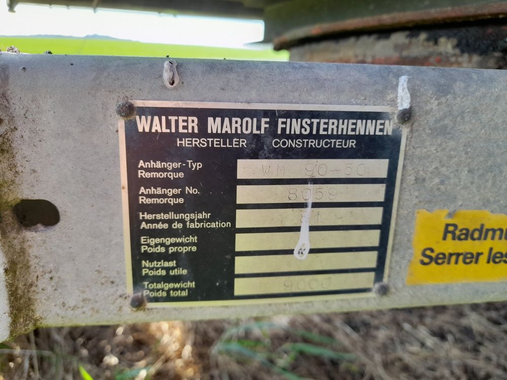 Marolf Wagen Anhänger (Gebraucht) in Lohn-Ammannsegg für CHF 1010 – nur ...