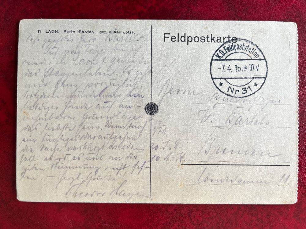 Feldpost Postkarte WK 1 - 1916 / WW1. | Kaufen auf Ricardo