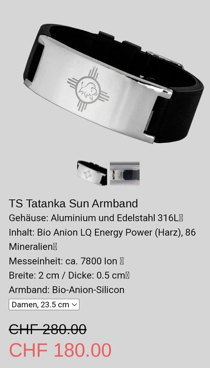 TS Armband Tatanka Sun (Neu und originalverpackt) in Arth für CHF 100 ...