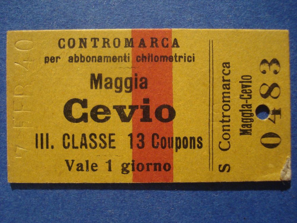 SBB - TPB - 7.2.1940 - MAGGIA - CEVIO - III.Classe | Kaufen auf Ricardo