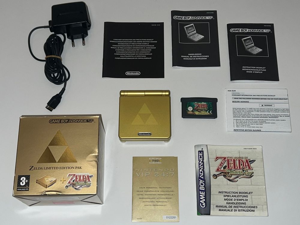Game Boy Advance SP Konsole Zelda Limited Edition Pak (OVP) (Gebraucht ...