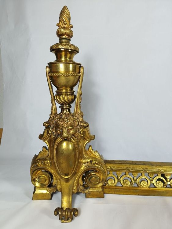 Antike Kamin Böcke mit Löwen Köpfe Louis XV vergoldet (Gebraucht) in ...