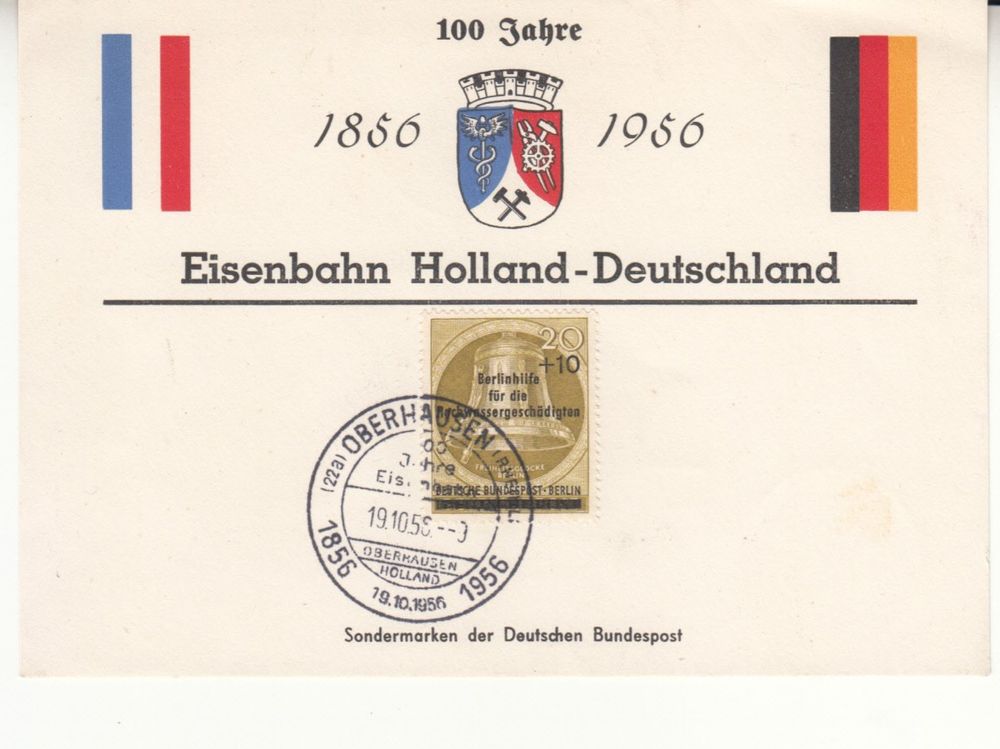 Berlin Mi 155 auf Karte 100 Jahre Eisenbahn Holland-DE (Gebraucht) in ...