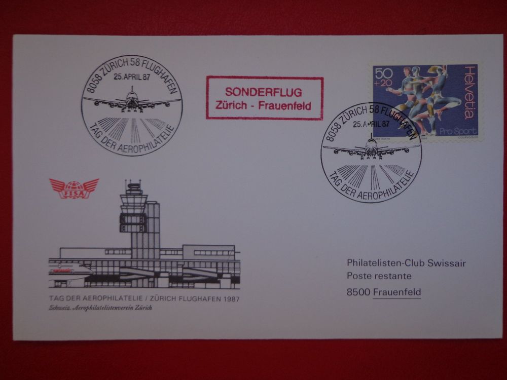Lettre Brief 1987 Flugpost SONDERFLUG Zürich - Frauenfeld | Kaufen auf Ricardo