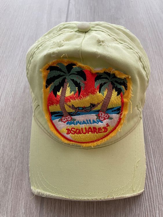 DSQUARED D2 CAP '05 GREEN DESTROYED CLASSIC RETRO MÜTZE (Gebraucht) in ...