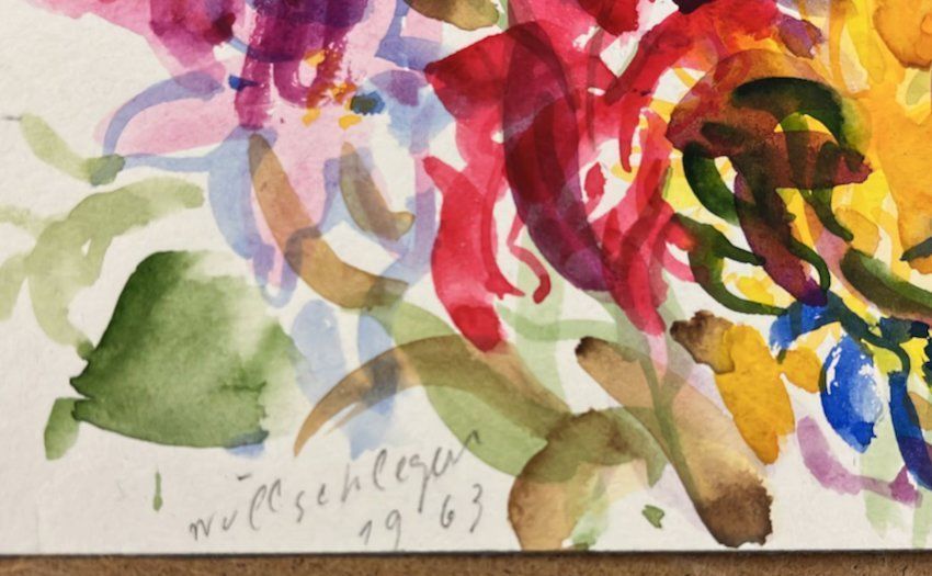 2 x Blumen Aquarelle, signiert Hans Wullschleger (ID b2856) | Kaufen auf Ricardo