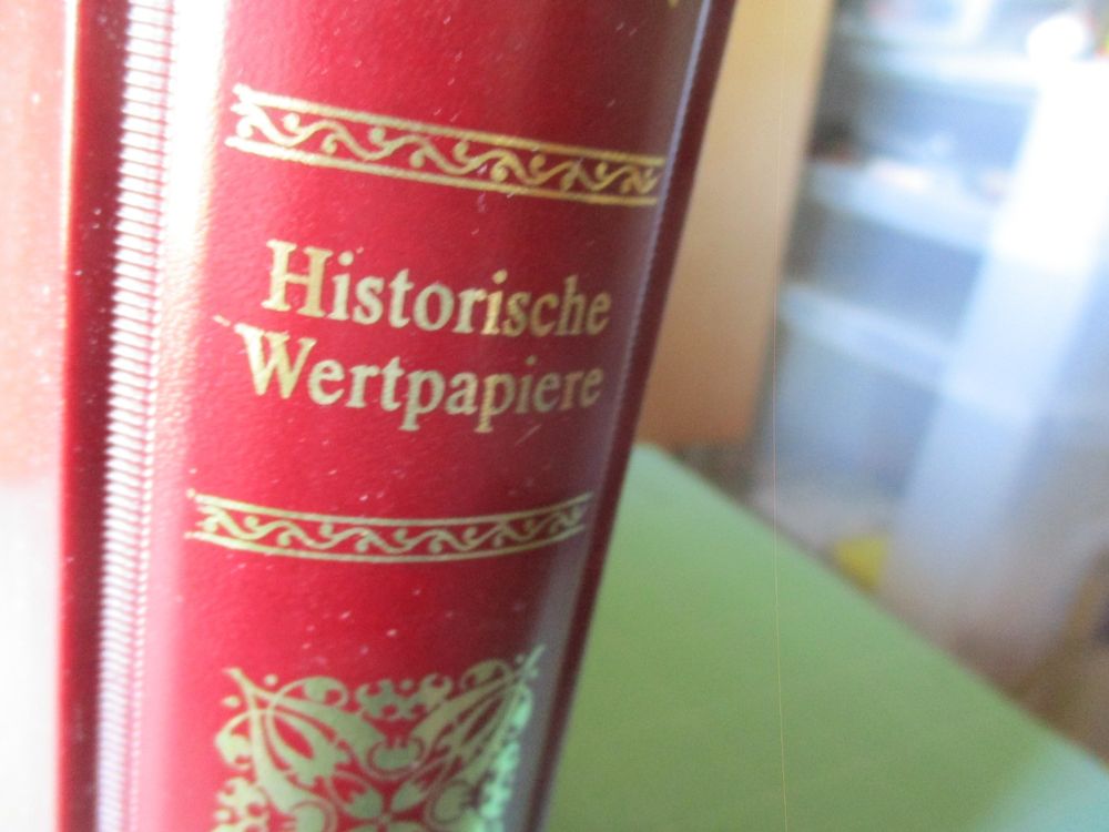 Historische Wertpapiere - Ordner mit 7 Blatt ca. 34x 28 cm (Gebraucht ...