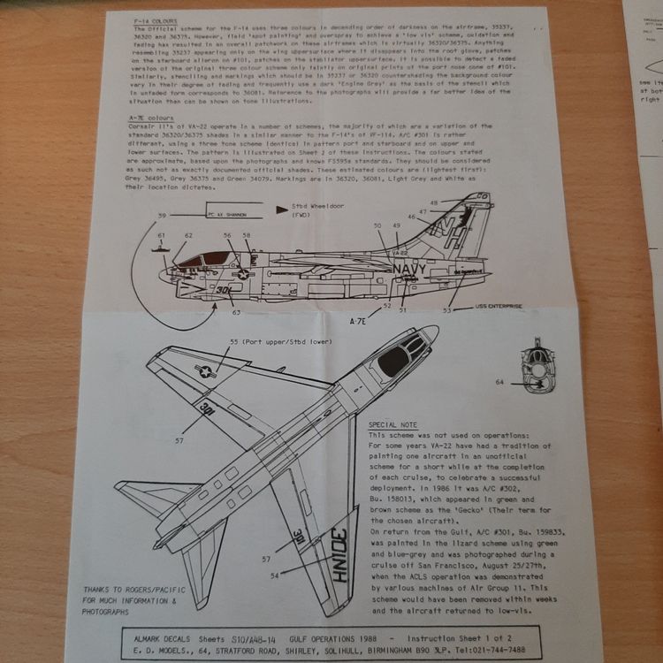 D 70 ... U.S. Navy Gulf Operations 1988 ... Almark Decals (Gebraucht ...
