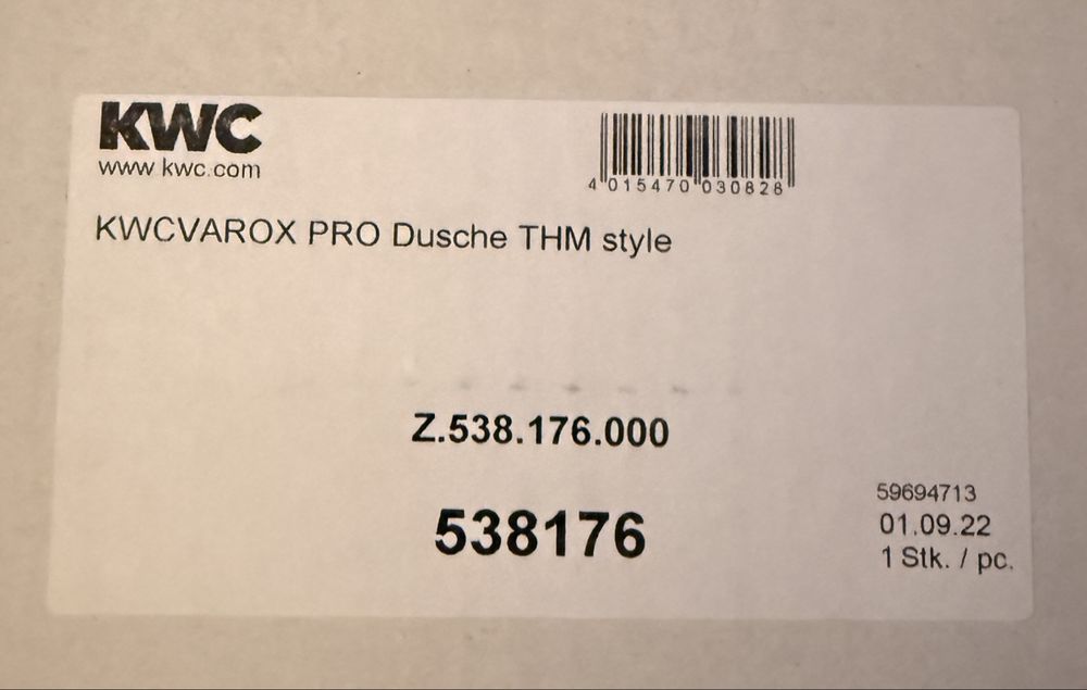 KWC Varox Pro Dusche THM style, neu (Neu (gemäss Beschreibung)) in ...