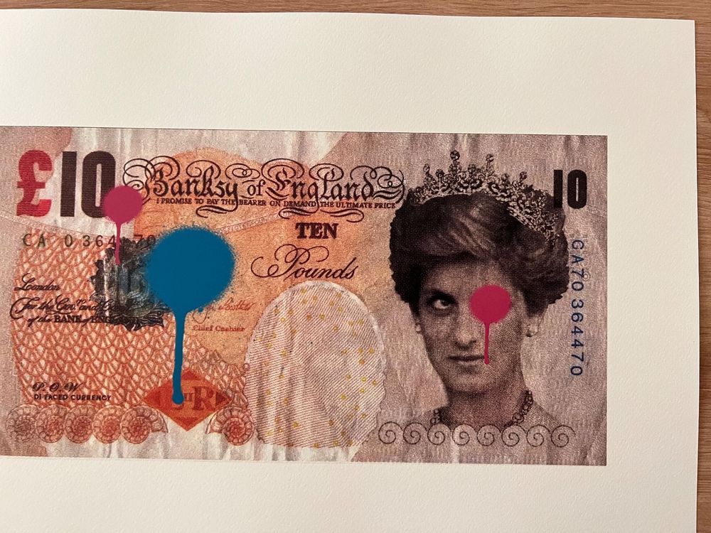 DEATH NYC « Banksy Princess Diana £10 Note » (Neu (gemäss Beschreibung ...