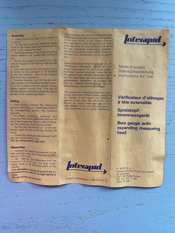 INTERAPID Switzerland 2 Stk. Spreizkopf Innenmessgeräte (Gebraucht) in ...