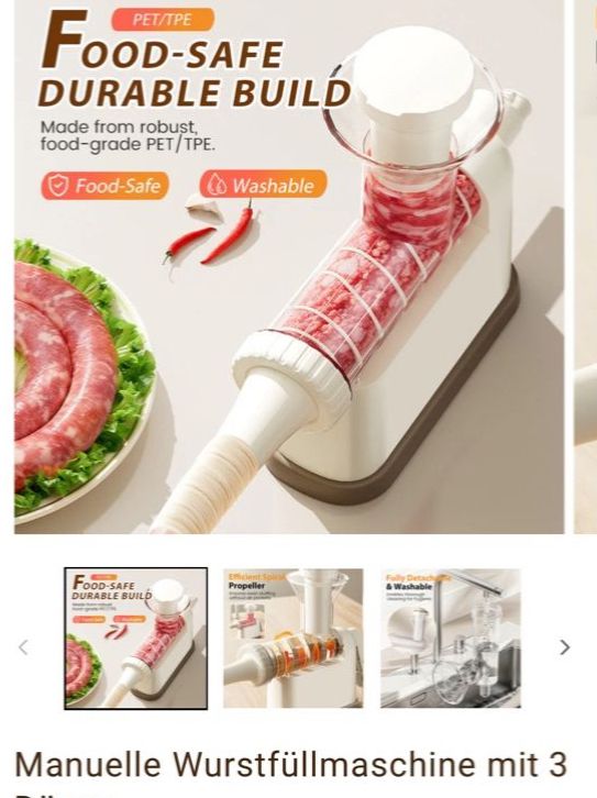 Manuelle Wurstfüllmaschine mit 3 Düsen (Neuf avec emballage d'origine ...