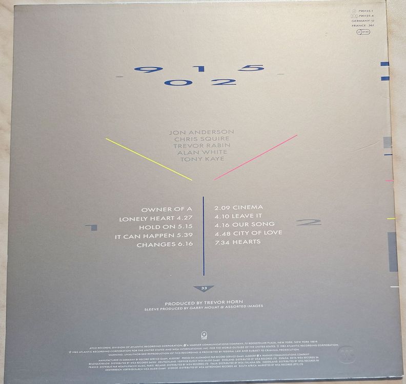 Yes - 90125 plus Yes 9012 live solos/2 LP's (Neu (gemäss Beschreibung ...