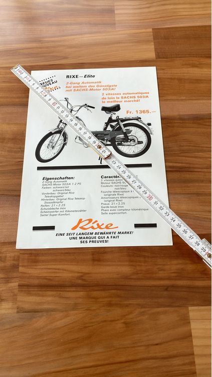 Rixe Prospekt original 70er Jahre (Neu (gemäss Beschreibung)) in Moosseedorf für CHF 12 – mit ...