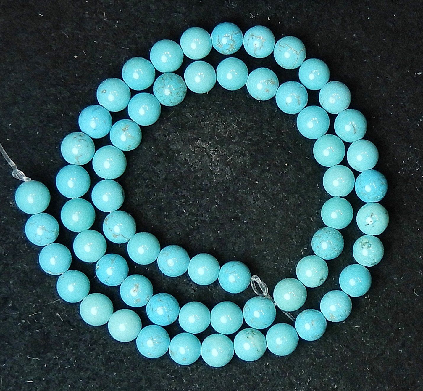 1 Strang echte natürliche Türkis Perlen 6 mm (Neu (gemäss Beschreibung ...