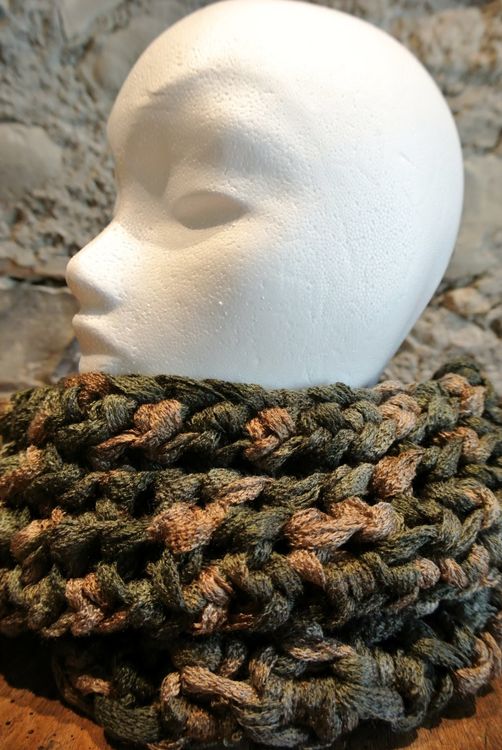 Chunky Doppel-Loop *Karla* braun-töne | Kaufen auf Ricardo