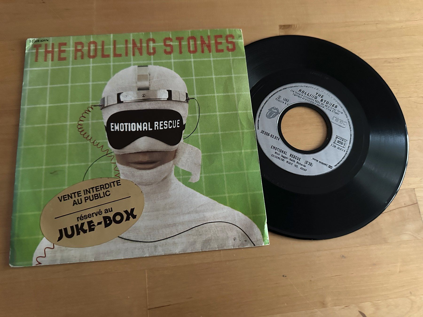ROLLING STONES rare Emotional Rescue Single France Juke Box (Gebraucht ...