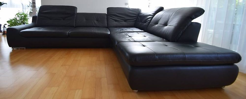 Schwarze (Echt-) Ledercouch (Gebraucht) in Kloten für CHF 799 – nur Abholung auf Ricardo kaufen