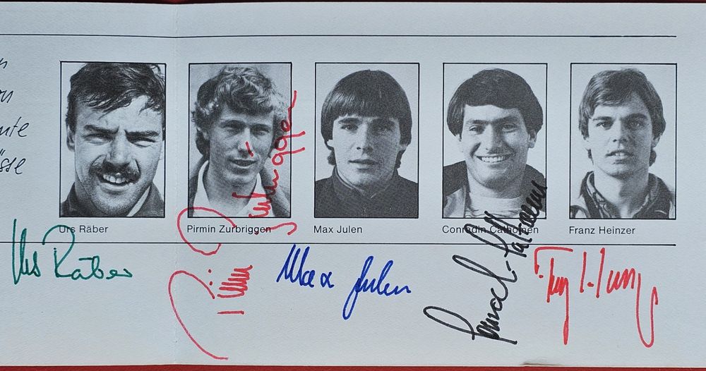 OLYMPIA SARAJEVO AUTOGRAMM RÄBER ZURBRIGGEN JULEN HEINZER CA (Gebraucht ...