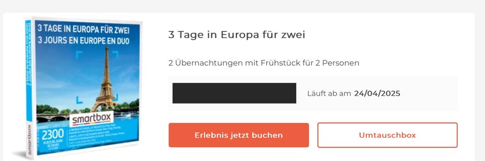 Smartbox "3 Tage in Europa für zwei" – flexibel einlösbar (Gebraucht ...