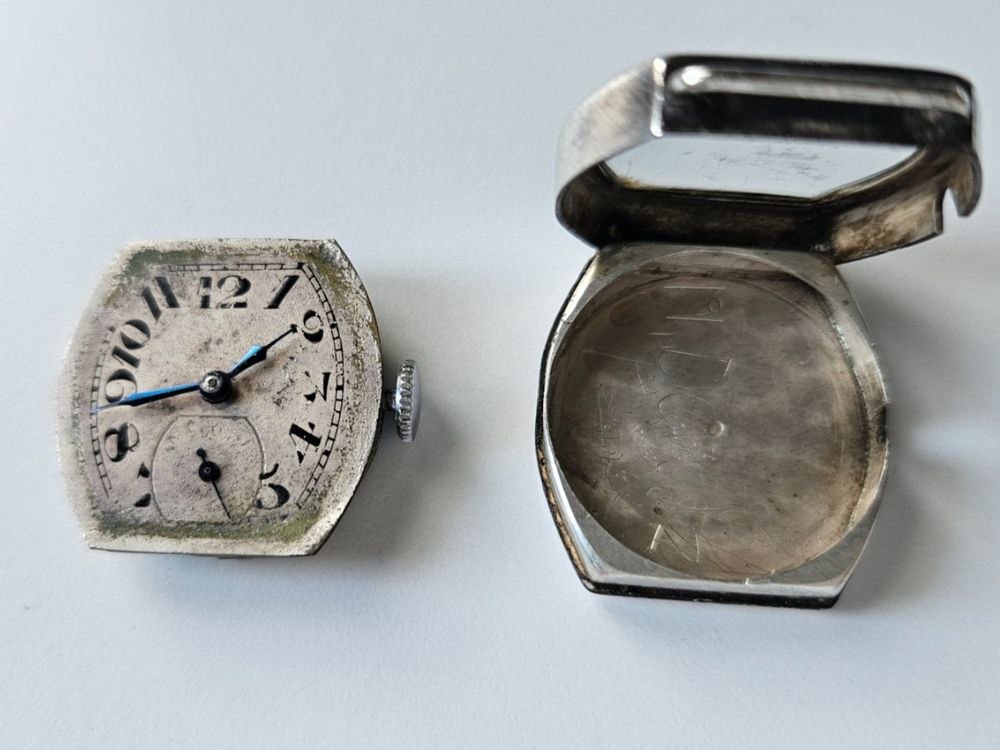 Montre militaire ancienne en argent, boîtier à clapet | Kaufen auf Ricardo