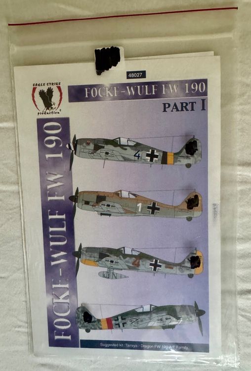 Decals Eagle Strike Fw 190 Part 1 48027.Uncensored swastikas (Gebraucht ...