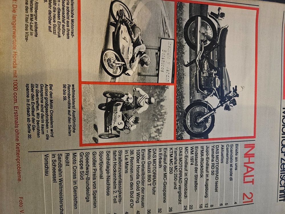 Motorrad 21/74 Honda GL 1000 Moto Guzzi 850 T KTM Yamaha xb (Gebraucht ...