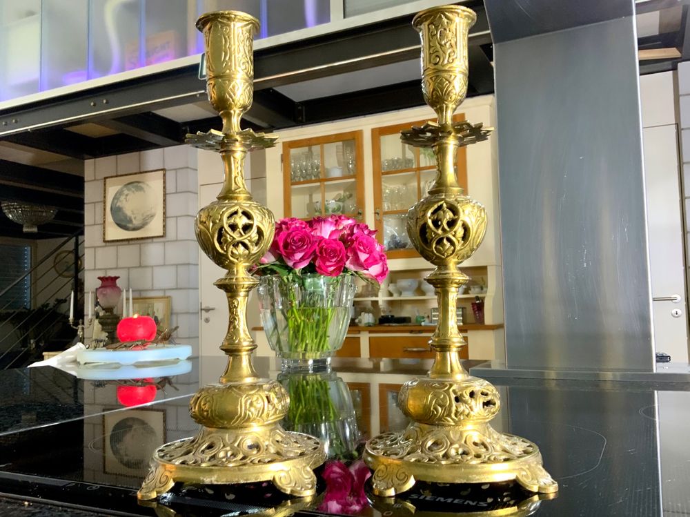 JUGENDSTIL 2 KERZENHALTER BRONZE FRANKREICH UM 1900, H-28 CM (Gebraucht) in Biglen für CHF 96 ...