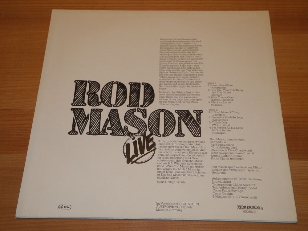 AUDIOPHILE JETON: ROD MASON - LIVE - THE LAST CONCERT (Neu (gemäss ...