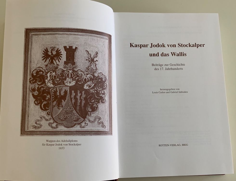 Kaspar Jodok von Stockalper u. Wallis - Carlen/Imboden | Kaufen auf Ricardo