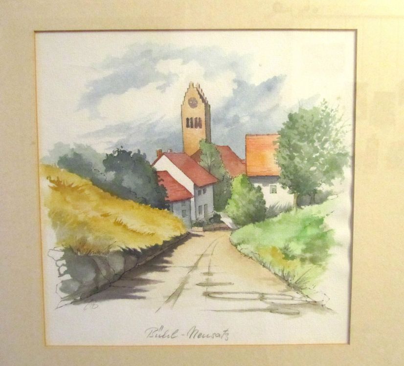 Aquarell - Bühl - Neusatz - Monogrammiert (Gebraucht) in Seengen für ...