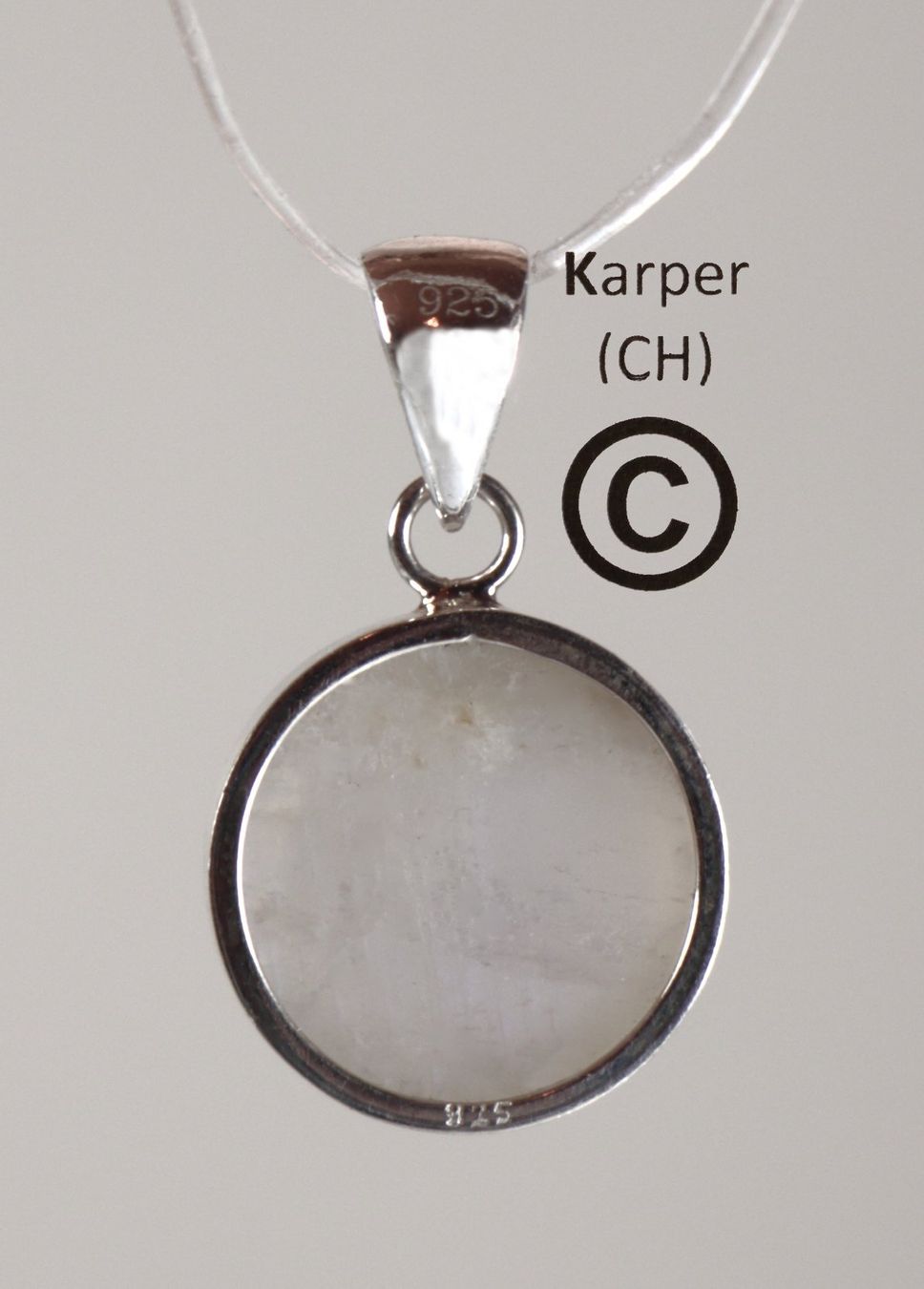 Mondstein Regenbogen / Pierre de lune arc en ciel, S 925Rho (Neu und ...