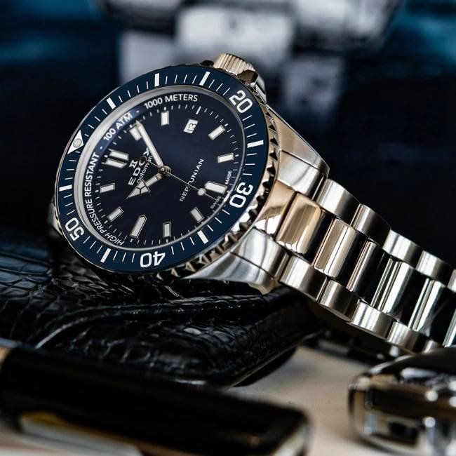 Edox Neptunian Date Automatic Bleu 80120 3BUM BUF (NEUF) | Kaufen auf ...