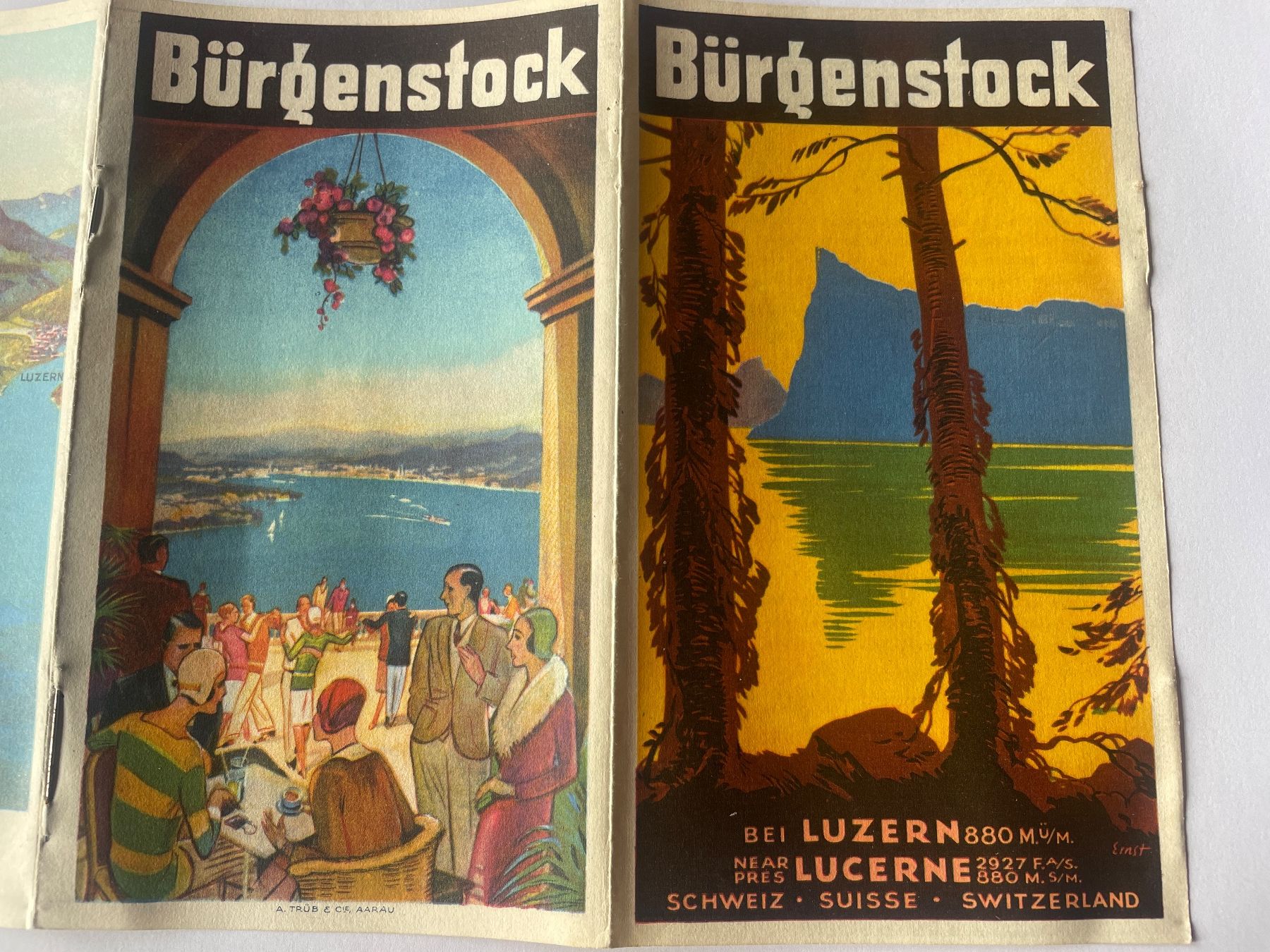 Ancien prospectus colorisé Bürgenstock 1950 Palace Hôtel (D'occasion) à ...