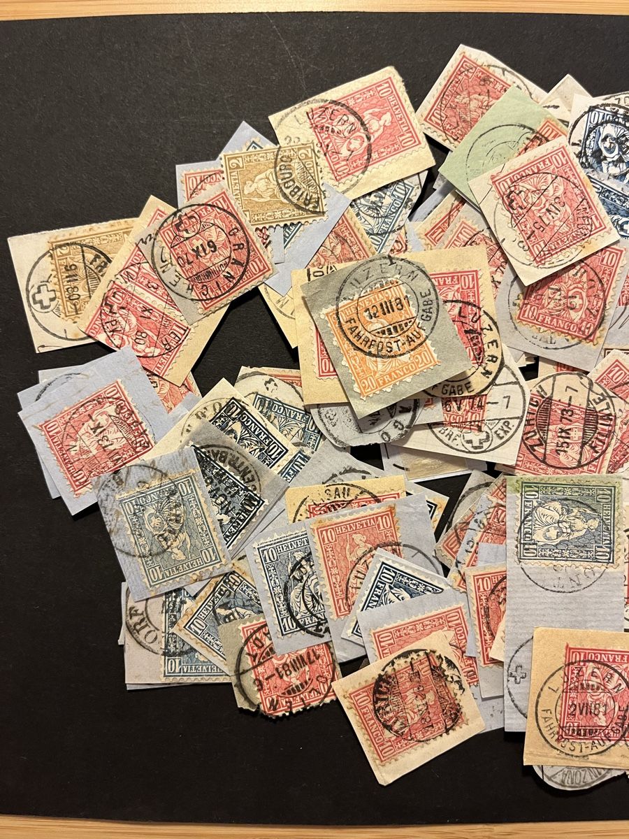 PETIT Lot Sitzende Helvetia oblitérées sur Fragments (D'occasion) à ...