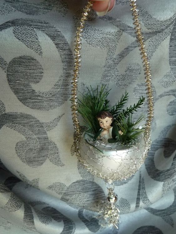 Nostalgischer Christbaumschmuck Körbchen mit Christkind (Neu und ...