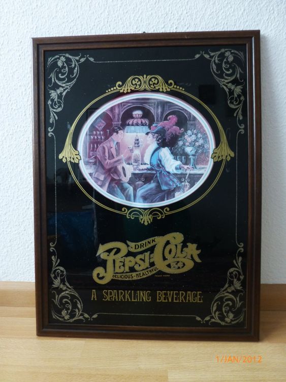 Pepsi Cola Reklame filigran, gerahmt. Glitter hinter Glas. (Gebraucht) in Pratteln für CHF 150 ...