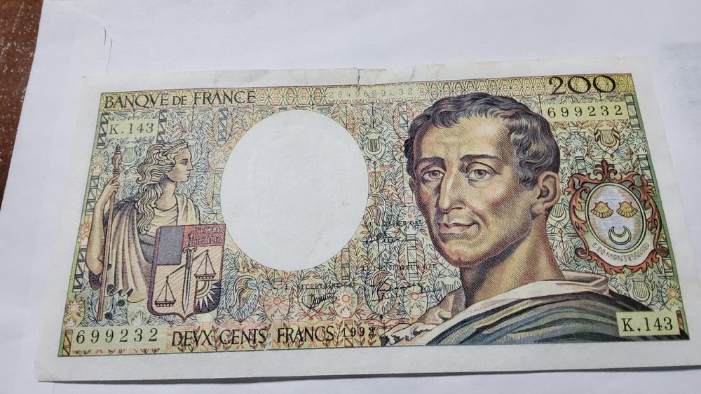 200 Franc Note Bonaparte seltene Banknote Frankreich 1992 (Gebraucht ...
