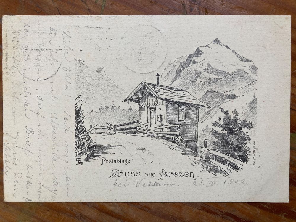 PK Postablage Arezen bei Versam, Stempel 1902 (Gebraucht) in Urtenen ...
