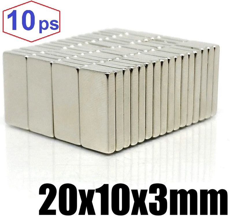 10 St. Neodym Magnet 20x10x3mm N52 Gepresst 20*10*3 mm (Neu (gemäss ...