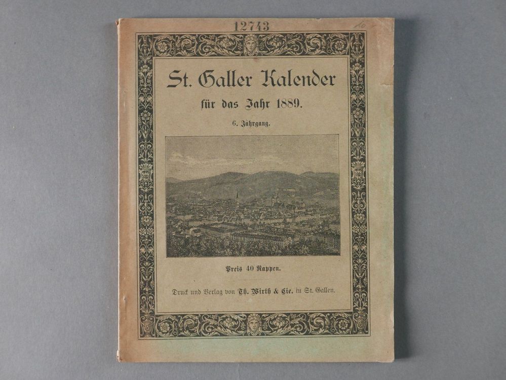 ST.GALLER KALENDER FÜR DAS JAHR 1889 (Gebraucht) in Balgach für CHF 9 ...