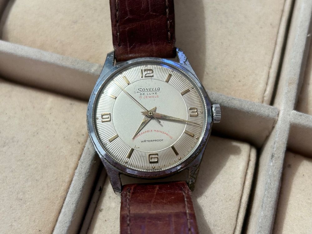 Montre vintage Sonella De Luxe mécanique 34mm fonctionne | Kaufen auf ...