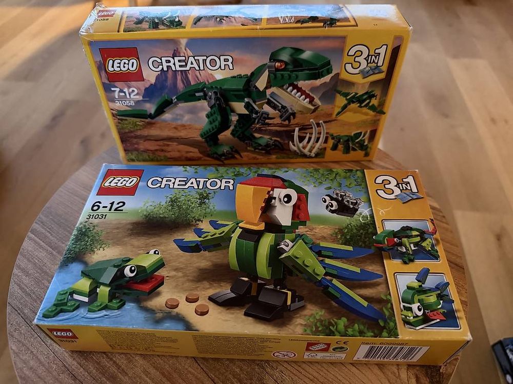 2 LEGO Creator 31058 + 31031, 3 in 1, Dinosaurier, Papagei (Gebraucht ...