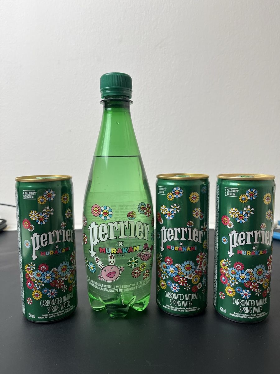 Perrier x Murakami édition limitée, bouteille et canettes (Neu und ...