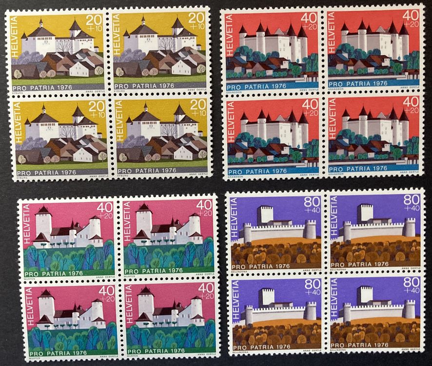 1976, PP Viererblöcke (**) Sammlung oder Frankatur !! (Neu (gemäss Beschreibung)) in Flawil für ...